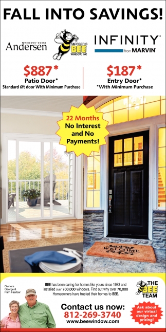 Fall Into Savings!, Faerber's Bee Window, Inc, Fishers, IN