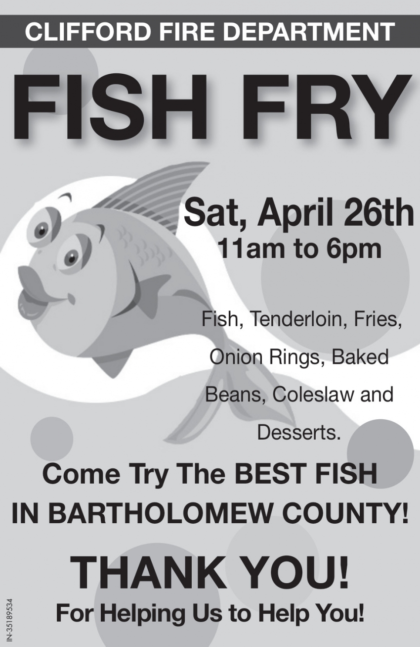 Fish Fry, Clifford Fire Department, Clifford, IN