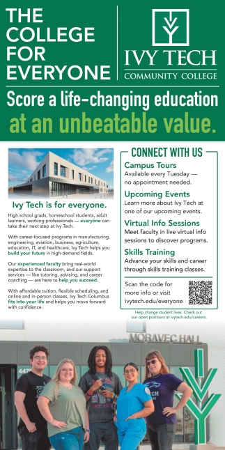 The College For Everyone, Ivy Tech Community College , Columbus, IN