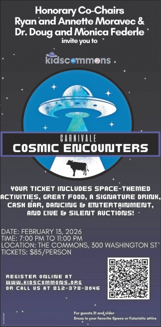 Carnivale Cosmic Encounters, KidsCommons, Columbus, IN
