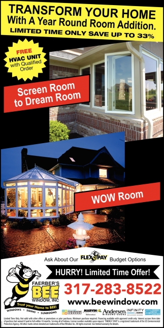 Transform Your Home, Faerber's Bee Window, Inc, Fishers, IN