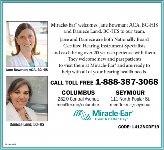 Welcomes Jane Bowman, Miracle-Ear, Columbus, IN
